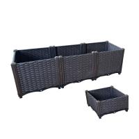 China Large Rectangular Plastic Planter Box 60cm with Automatic Watering Tray for Patio Garden All Seasons for sale