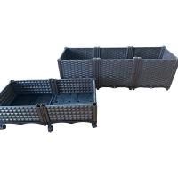 China Corrosion Proof Plastic Planter On Wheels Garden Planting Boxes Flexibility for sale