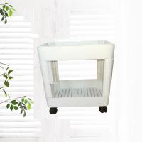 China Plastic Multi-Layer Storage Trolley Shelf Mobile Rolling Cart for Kitchen Bathroom Bedroom 4-Tier for sale