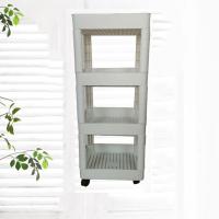 China OEM ODM Retro 3-Tier Plastic Kitchen Storage Trolley with Wheels 80L Capacity for sale