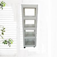 China OEM ODM Retro 3-Tier Plastic Kitchen Storage Trolley with Wheels 80L Capacity for sale