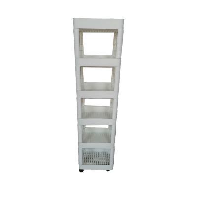 China High Durability Plastic Rolling Storage Cart Flexible Plastic Rack Organizer for sale