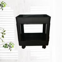 China Multi Layer Shelf Ultra Thin Plastic Storage Trolley 4 Tier Rolling Cart 50kg Capacity for sale