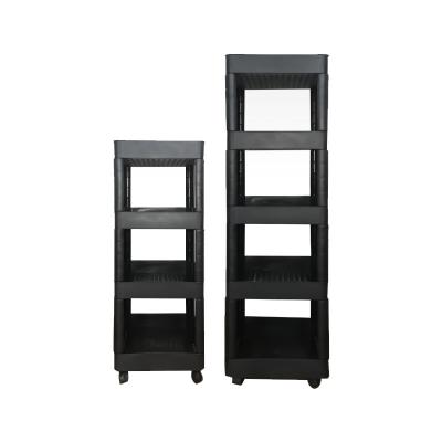 China Easy To Assemble Multilayer Home Kitchen  Plastic Storage Trolley Four Wheels for sale