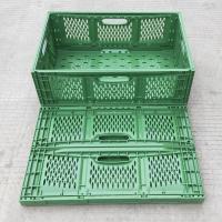 China Customized Supermarkets Plastic Folding Basket Vegetable Food Transportation for sale