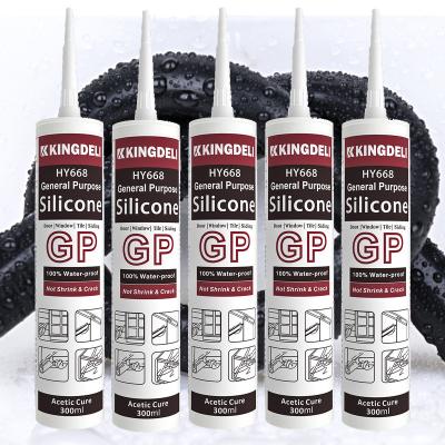 China 300ml Acetic Silicone Glass Glue GP Construction Silicone Adhesive Sealant for sale