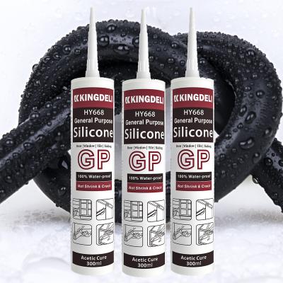 China Clear Acetic Cure Silicone Sealant Building Glass Glue Tube One Component for sale