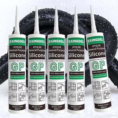 China Glass Clear Acetic Silicone Sealant GP Silicone Adhesive For Bathroom for sale