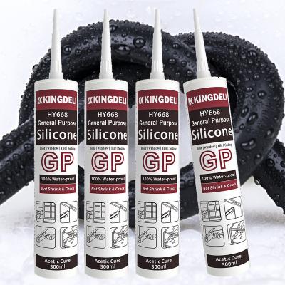 China Acetic Grey Black White GP Silicon Sealant Glue Adhesive For Window for sale