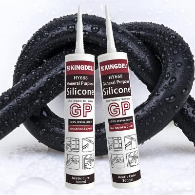 China Construction Adhesive Acetic Silicone Sealant Cure Grey Black White Glass Transparent Sealant for sale