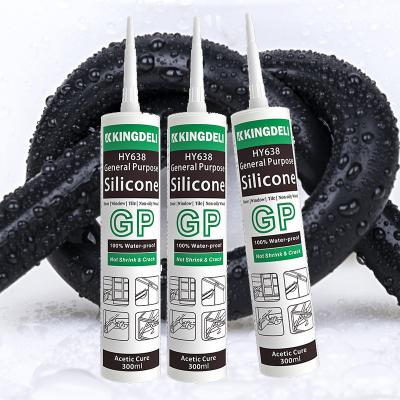 China Acetic GP RTV Glass Sealant Clear Waterproof Silicone Sealant for sale