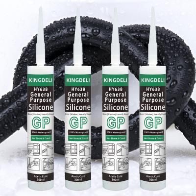 China Non Toxic Weather Resistance Clear Acetic Silicone Sealant Tube for sale