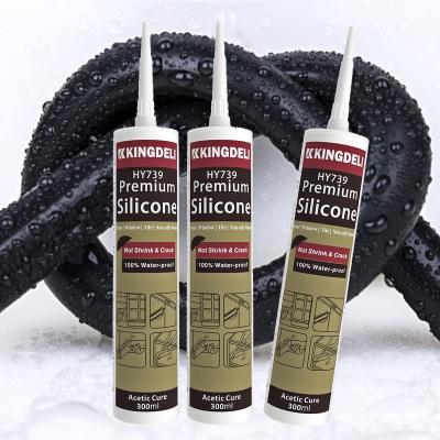 China White Acetic General Purpose Glass Adhesives Silicone Glue Weatherproof for sale