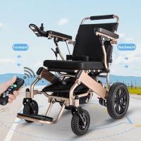 China KSM-601L Lightweight Reclining Folding Power Wheelchair 24V 250W Electric Wheelchair with LCD Voice Joystick and Solid Wheel for sale