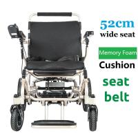 China KSM-601L Reclining Remote Electric Wheelchair 24V 12Ah Li-ion Folding Solid Wheel Mobility Scooter for sale