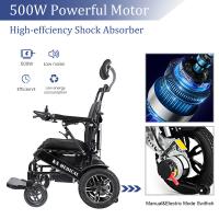 China KSM-601 Reclining Electric Wheelchair 130kg Capacity 15km Range Anti-Decubitus Cushion Folding Lightweight for sale