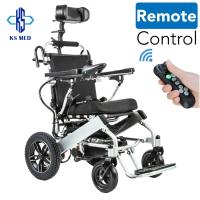 China KSM-601 Reclining Portable Electric Wheelchair Folding Power Joystick 24V 12Ah Li-ion 130kg Capacity for sale