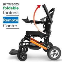 China KSM-602 Lightweight Foldable Electric Wheelchair 24V 180W Motor 15km Range Remote Control for sale