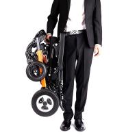 China Electric Lightweight Folding Wheelchair 24V 12Ah Li-ion Battery Remote Control Aluminum Alloy 130kg Capacity for sale