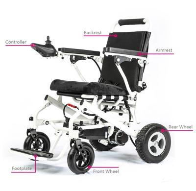 China KSM-602 Foldable Electric Wheelchair 24V Li-ion Battery 130kg Capacity Lightweight Power Wheelchair for sale