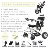 China KSM-602 Foldable Electric Wheelchair 24V Li-ion Battery 130kg Capacity Lightweight Power Wheelchair for sale