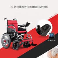 China KSM-501 Foldable Electric Wheelchair 18 inch 130kg Capacity Lightweight Aluminum Alloy for Adults for sale