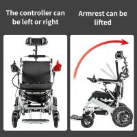 China KSM-601P Foldable Power Wheelchair with Lithium Battery 24V 12Ah 250W Motor Reclining Function for sale