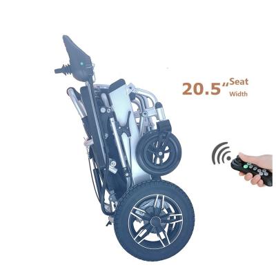 China KSM-601P 21 Inch Wide Seat Electric Wheelchair Foldable Remote Control 130kg Capacity Aluminum Alloy for sale