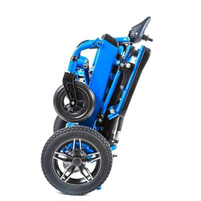 China KSM-601P Foldable Electric Wheelchair Aluminum Lightweight 21inch Wide Seat 250W Motor 12Ah Li-ion Battery for sale