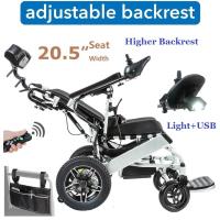 China KSM-601P 21inch Wide Seat Lightweight Folding Power Wheelchair 24V Lithium Battery Airline Approved for sale