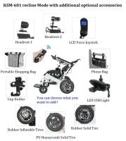 China KSM-601P Remote Control Reclining Electric Power Foldable Wheelchair for Elderly 130kg Capacity for sale