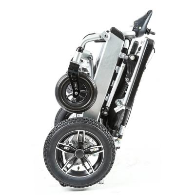 China KSM-601P Folding Electric Wheelchair 130kg Capacity 15km Range Remote Control Reclining Aluminum Alloy for sale
