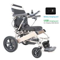 China Foldable Motorized Wheelchair KSM-601L 24V Lithium Battery Remote Control Reclining Electric Wheelchair 130kg Capacity for sale