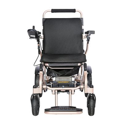 China Lightweight Folding Electric Power Wheelchair 24V Li-ion 130kg Capacity Reclining Remote Control for Disabled Travel for sale