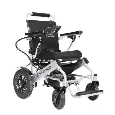 China KSM-601 Lightweight Aluminum Electric Wheelchair 130kg Capacity Foldable Reclining Anti-Decubitus Cushion for sale
