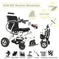 China KSM-602 Lightweight Folding Electric Wheelchair 24V 12Ah Li-ion Battery 130kg Capacity Aluminum Alloy for sale