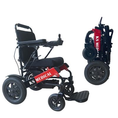 China KSM-601S 500W Brushless Electric Wheelchair 6Ah Battery Foldable Travel Power Wheelchair 130kg Load for sale