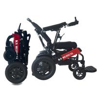 China Brushless 500W Reclining Foldable Electric Wheelchair 6Ah Airline Approved Battery Remote Controlled for sale