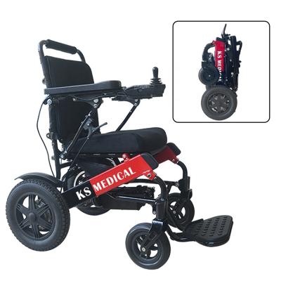 China KSM-601S Foldable Power Wheelchair 500W Brushless Motor 6AH Li-ion Battery Airline Approved Recliner for sale