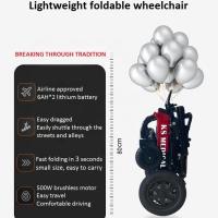 China KSM-601S Brushless 500W Electric Wheelchair Recliner Lightweight Power Wheelchair with 6AH Battery Remote Control for sale