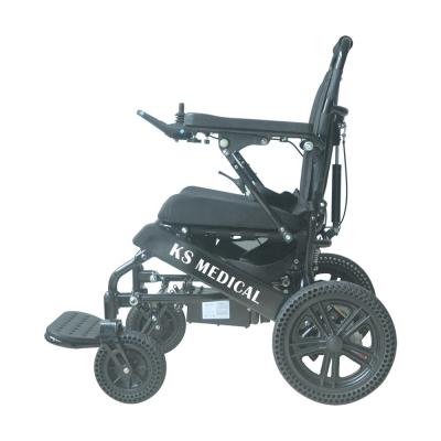 China KSM-601L Foldable Electric Wheelchair 26kg Lithium Battery LCD Voice Joystick Controller Airline Approved Power Wheelchair for sale