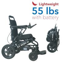 China KSM-601L Foldable Power Wheelchair with LCD Joystick Controller 130kg Capacity 6km/h Speed for sale