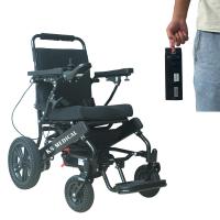 China 601L Reclining Folding Electric Wheelchair 26kg 130kg Capacity Remote Control Motorized Wheelchair with LCD Joystick for sale