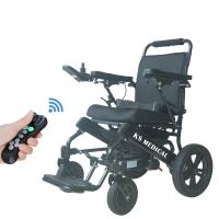 China KSM-601L Folding Power Wheelchair 26kg LCD Display Voice Joystick 130kg Capacity 12AH Li-ion Battery for sale
