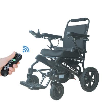 China KSM-601L Folding Power Wheelchair 26kg LCD Display Voice Joystick 130kg Capacity 12AH Li-ion Battery for sale
