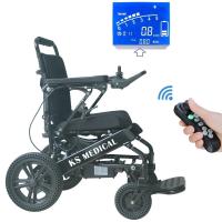 China KSM-601L Folding Power Wheelchair 26kg LCD Display Voice Joystick 130kg Capacity 12AH Li-ion Battery for sale
