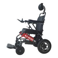 China KSM-601L Foldable Power Electric Wheelchair 26kg LCD Display Voice Reclining 130kg Load for sale