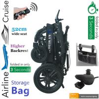 China KSM-601L Reclining Lightweight Folding Power Wheelchair 26kg 130kg Load LCD Voice Controller for sale