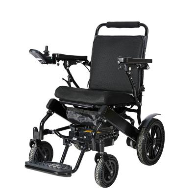 China KSM-601L Lightweight Foldable Power Wheelchair 24V Li-ion Battery 130kg Capacity Auto Manual Reclining Backrest for sale