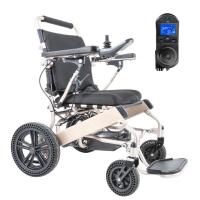 China KSM-601L Lightweight Foldable Power Wheelchair 24V Li-ion Battery 130kg Capacity Auto Manual Reclining Backrest for sale